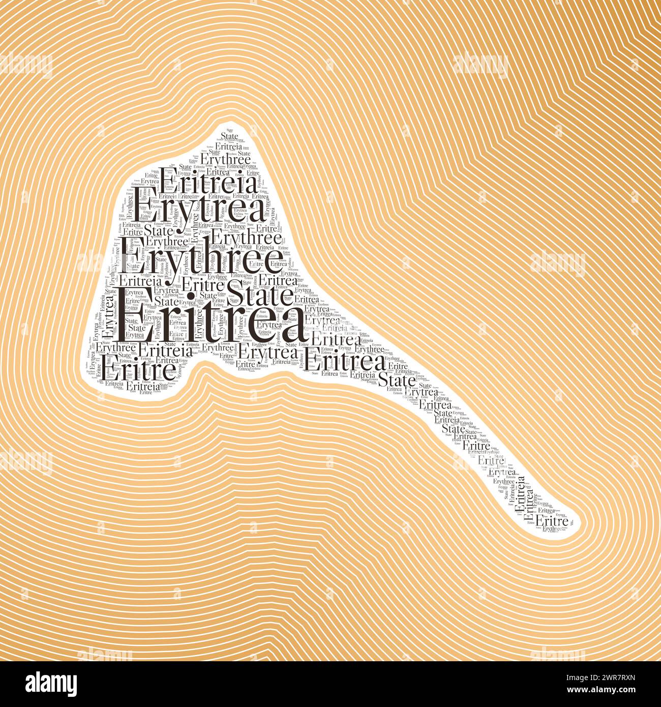 Eritrea shape formed by country name in multiple languages. Eritrea ...