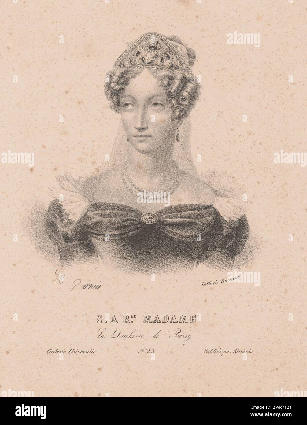 Portrait of Maria Carolina of Bourbon-Sicily, S.A.R. le Madame la ...