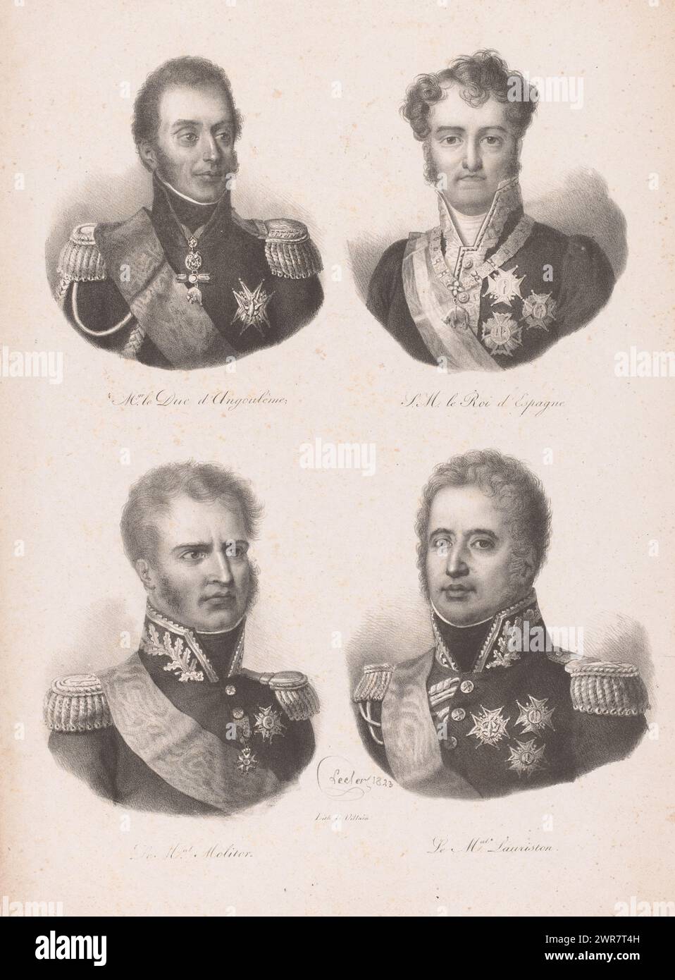 Portraits of four senior French army leaders, M.gr le Duc d'Angoulême ...