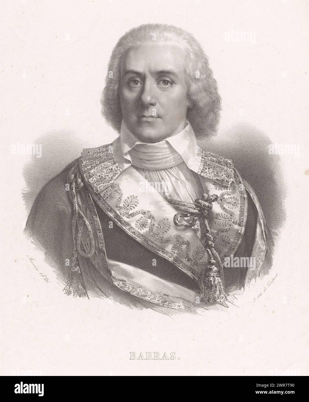 Portrait of Paul Barras, Barras (title on object), print maker: Antoine ...