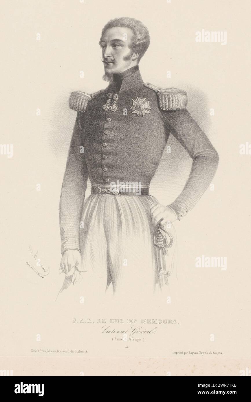 Portrait of Louis of Orléans, Duke of Nemours, S.A.R. le duc de Nemours ...