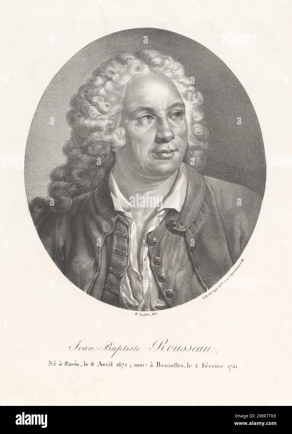 Portrait of Jean Baptiste Rousseau, Jean-Baptiste Rousseau (title on ...