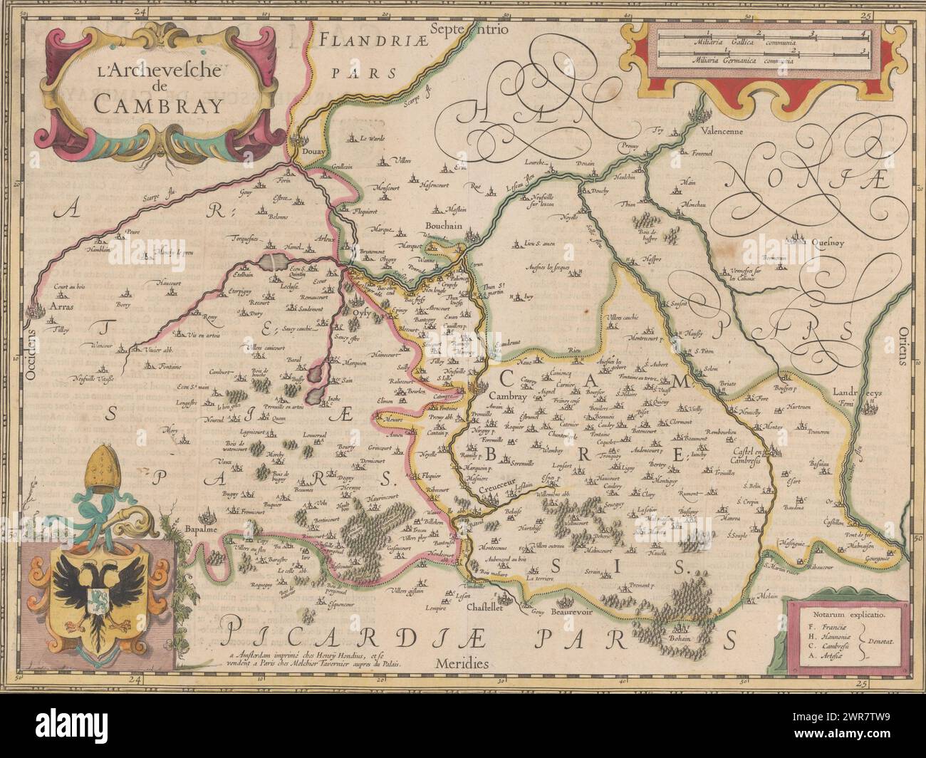 Map of the Archdiocese of Cambray, L'archevesche de Cambray (title on ...