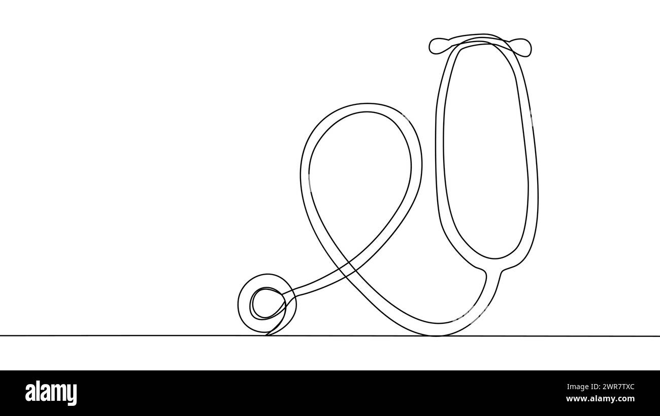 Single line draw stethoscope, equipment for doctor examining patient ...