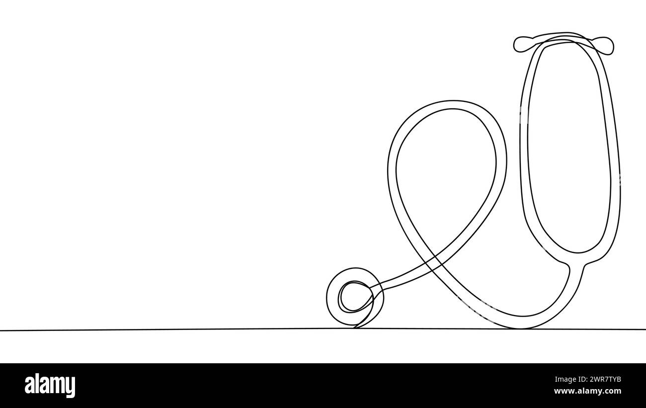 Single line draw stethoscope, equipment for doctor examining patient ...