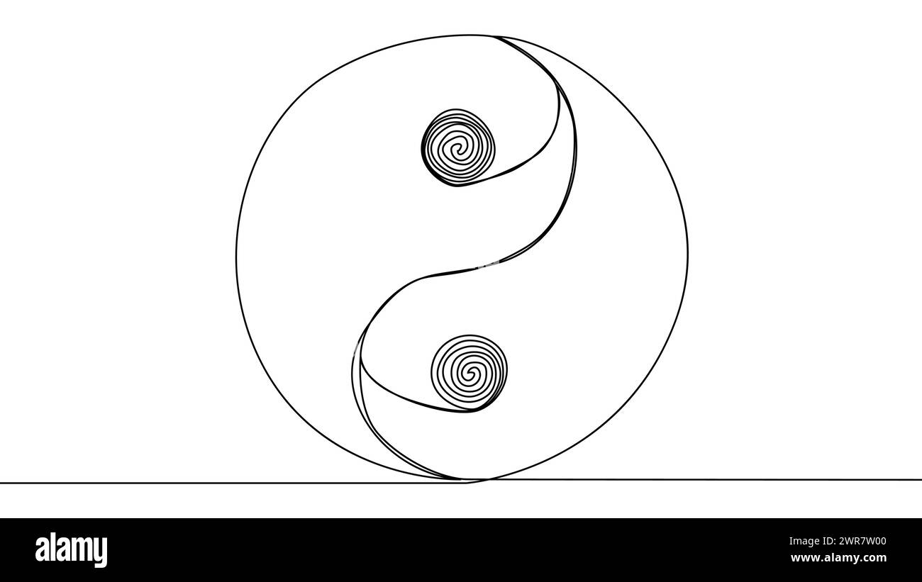 Self-drawing Yin Yang symbol of harmony and balance Stock Vector Image & Art - Alamy