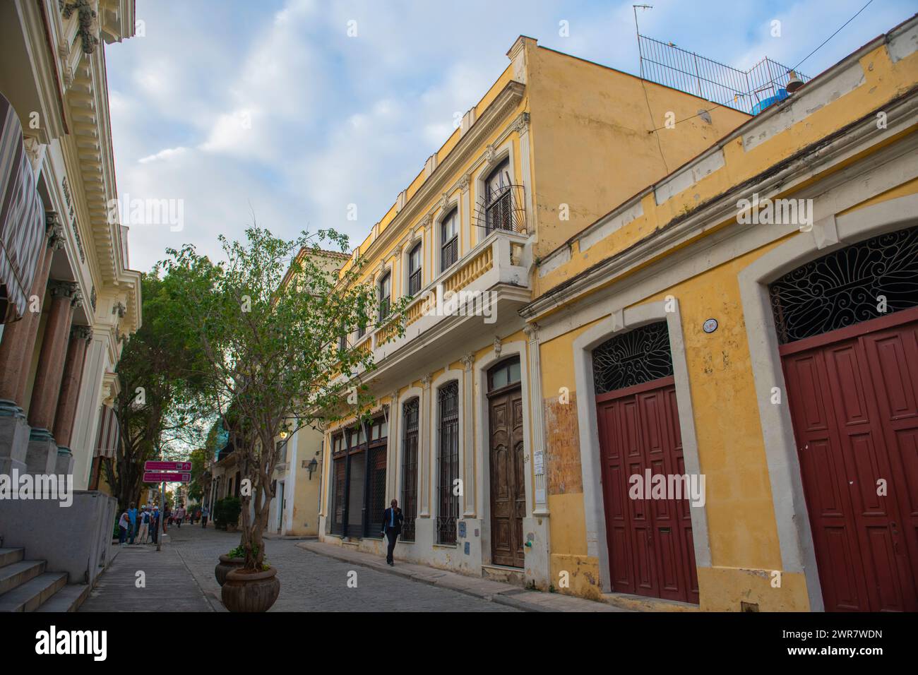 Historic buildings on Calle Oficios Street at Calle Muralla Street in ...