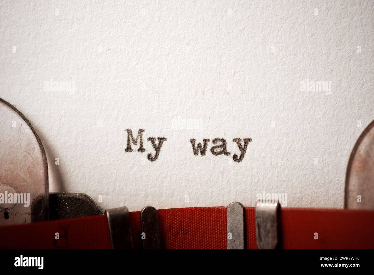 My way text written with a typewriter Stock Photo - Alamy