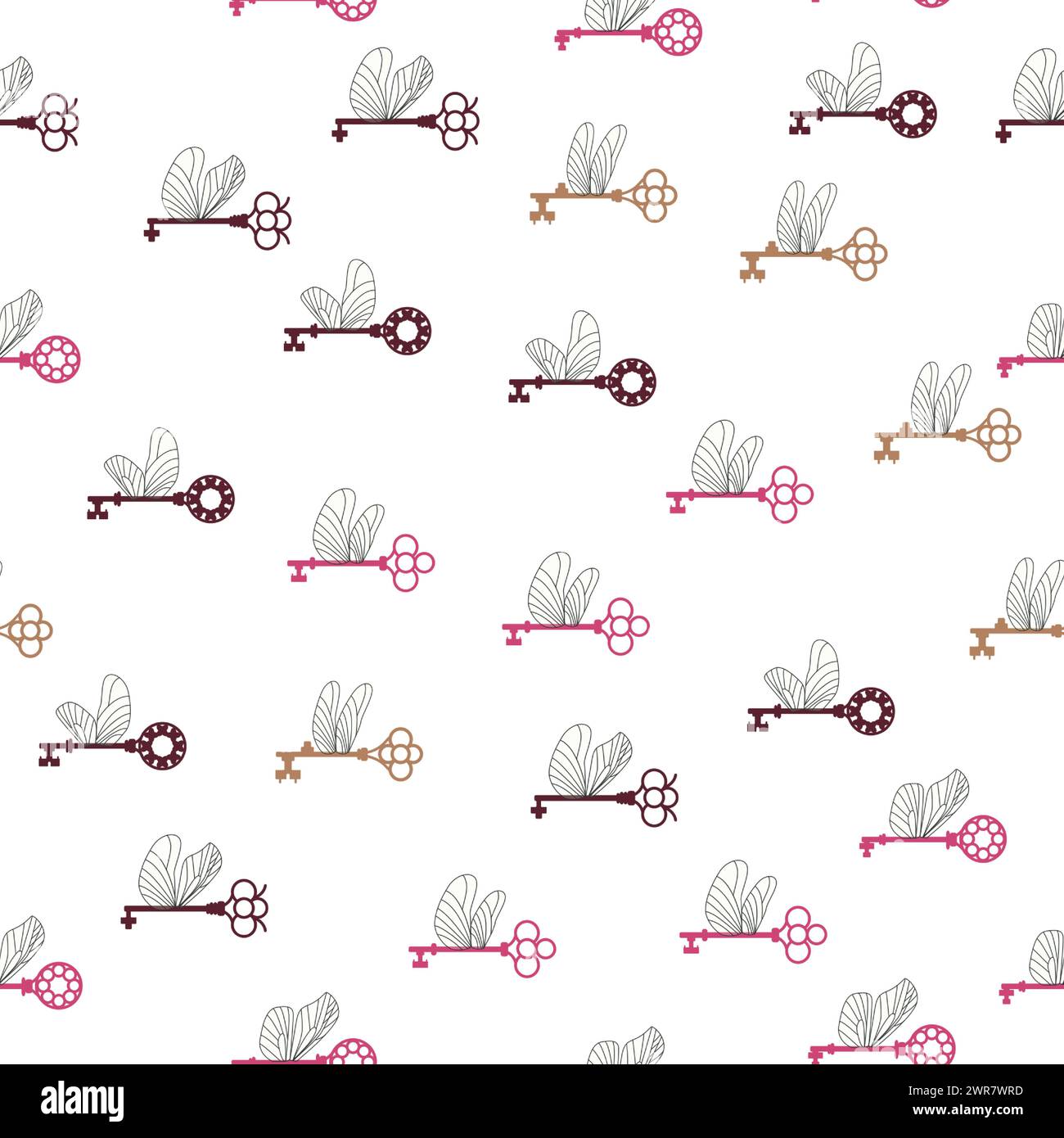 Seamless pattern with magic keys with wings Stock Vector Image & Art ...