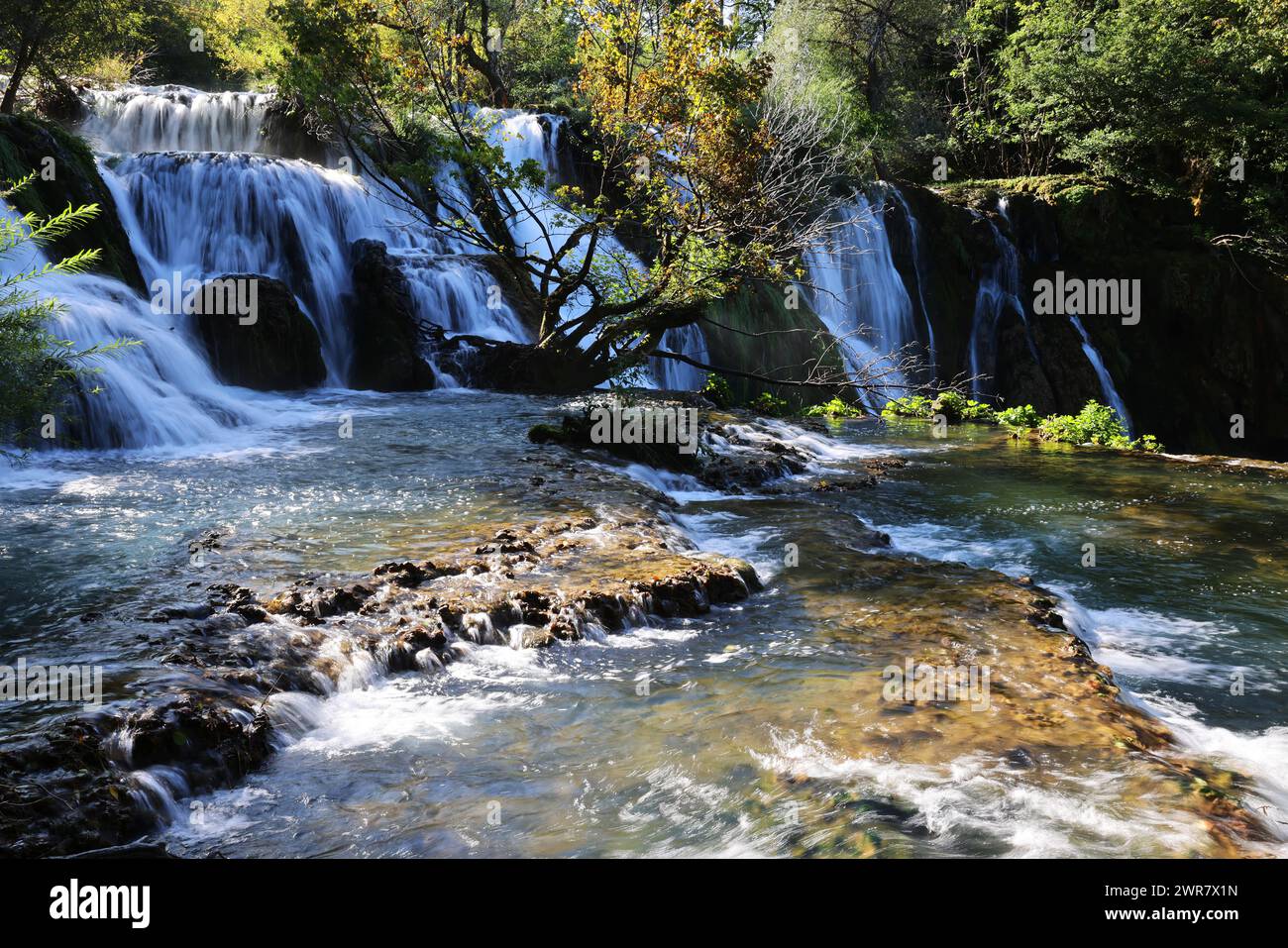 Wasserfall, Martin Brod , Fluss, Flussufer, Una Nationalpark, Bosnien ...