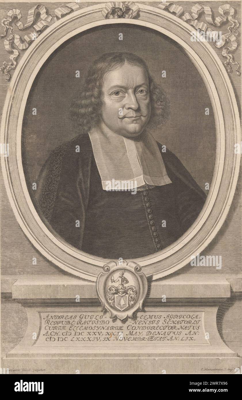 Portrait of Andreas Wilhelm Agricola at the age of 59, print maker ...