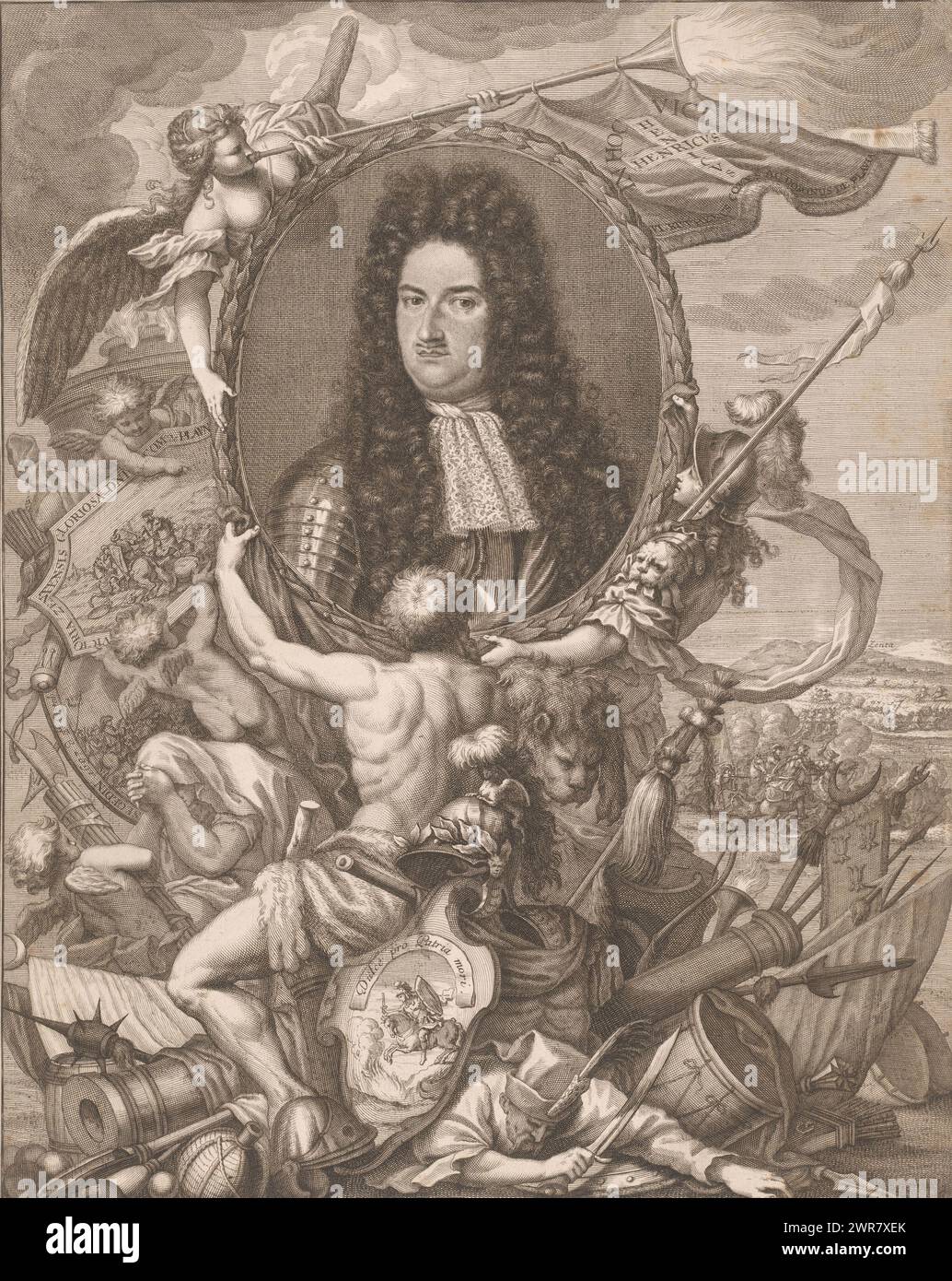 Portrait of Eugene of Savoy carried by allegorical figures, Portrait ...