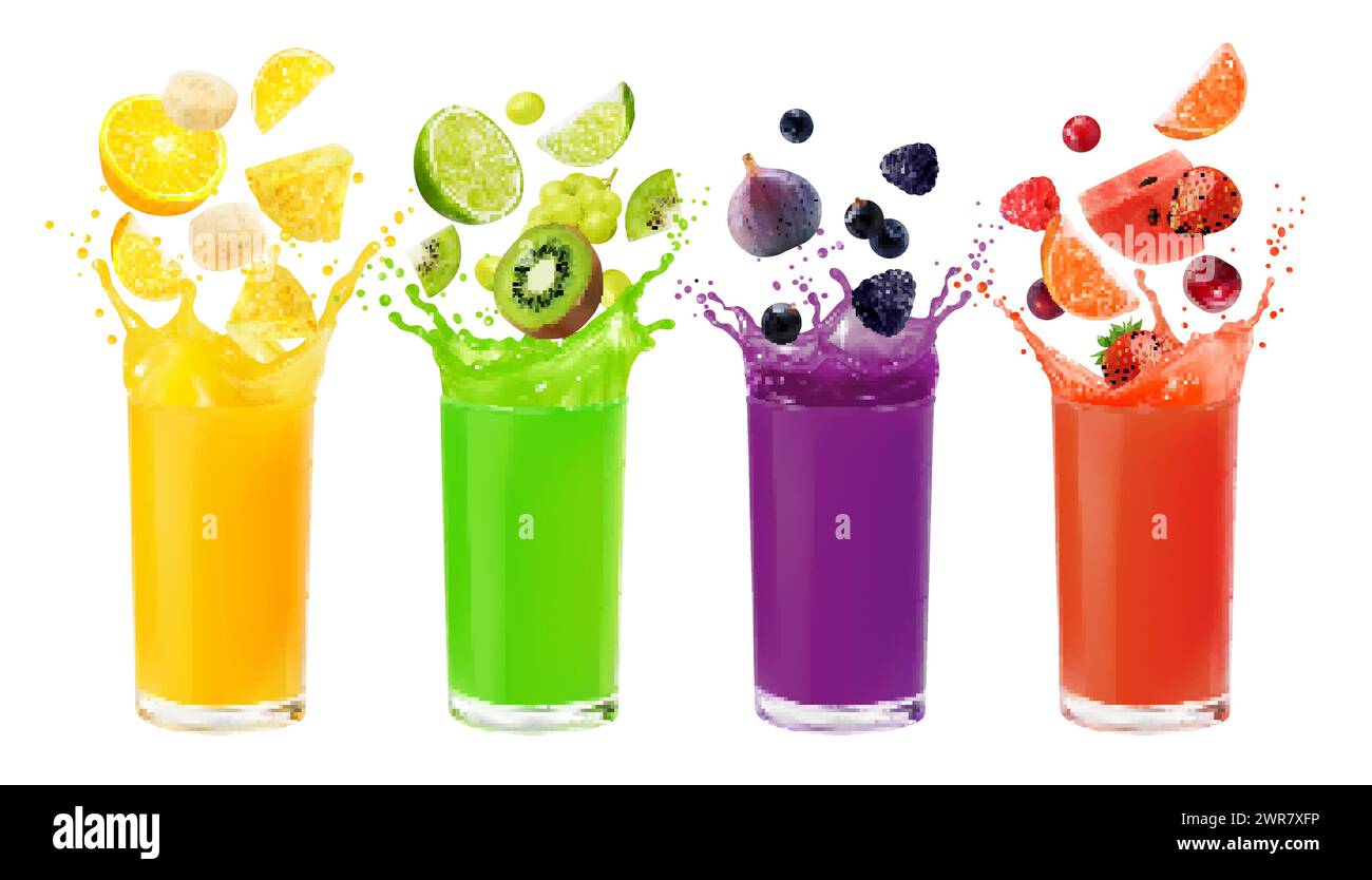 Smoothie explosion Stock Vector Images - Alamy