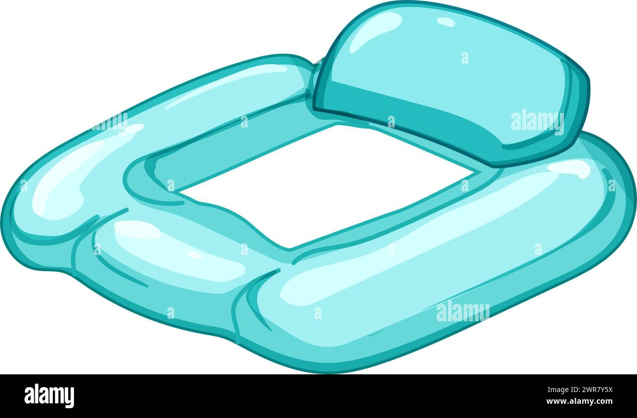 bed inflatable mattress pool cartoon vector illustration Stock Vector ...