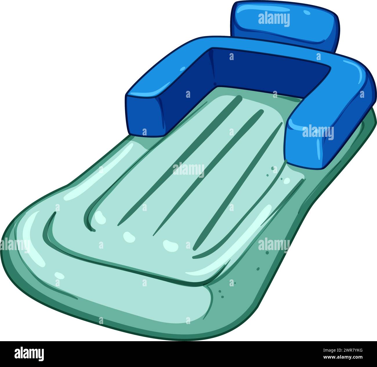 woman inflatable mattress pool cartoon vector illustration Stock Vector ...