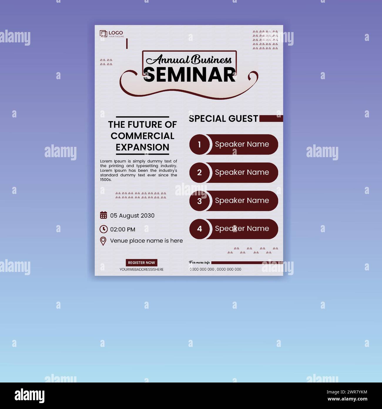 Business conference flyer or poster design template layout. seminar ...