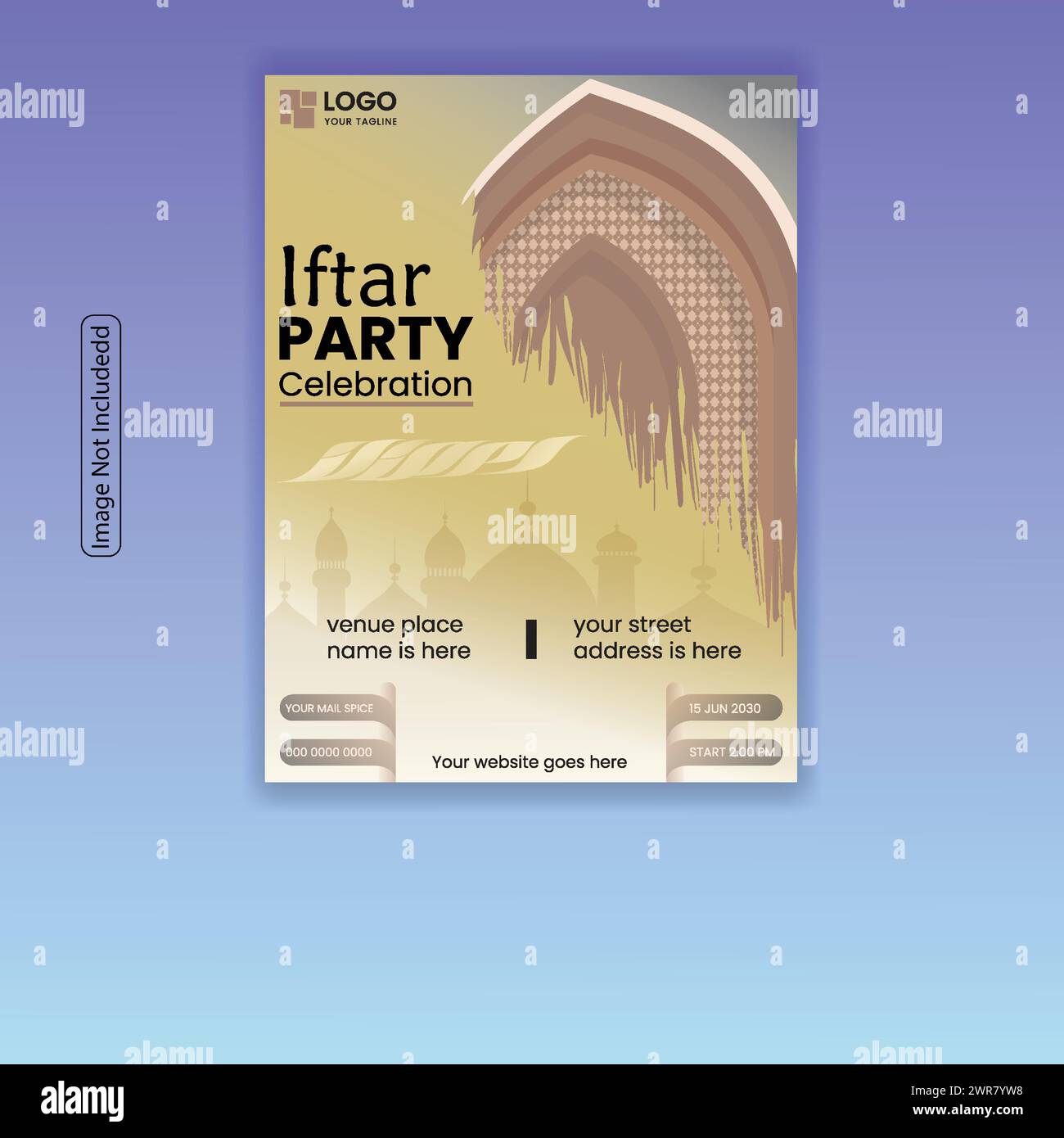 iftar party invitations greeting card flyer or poster design template ...