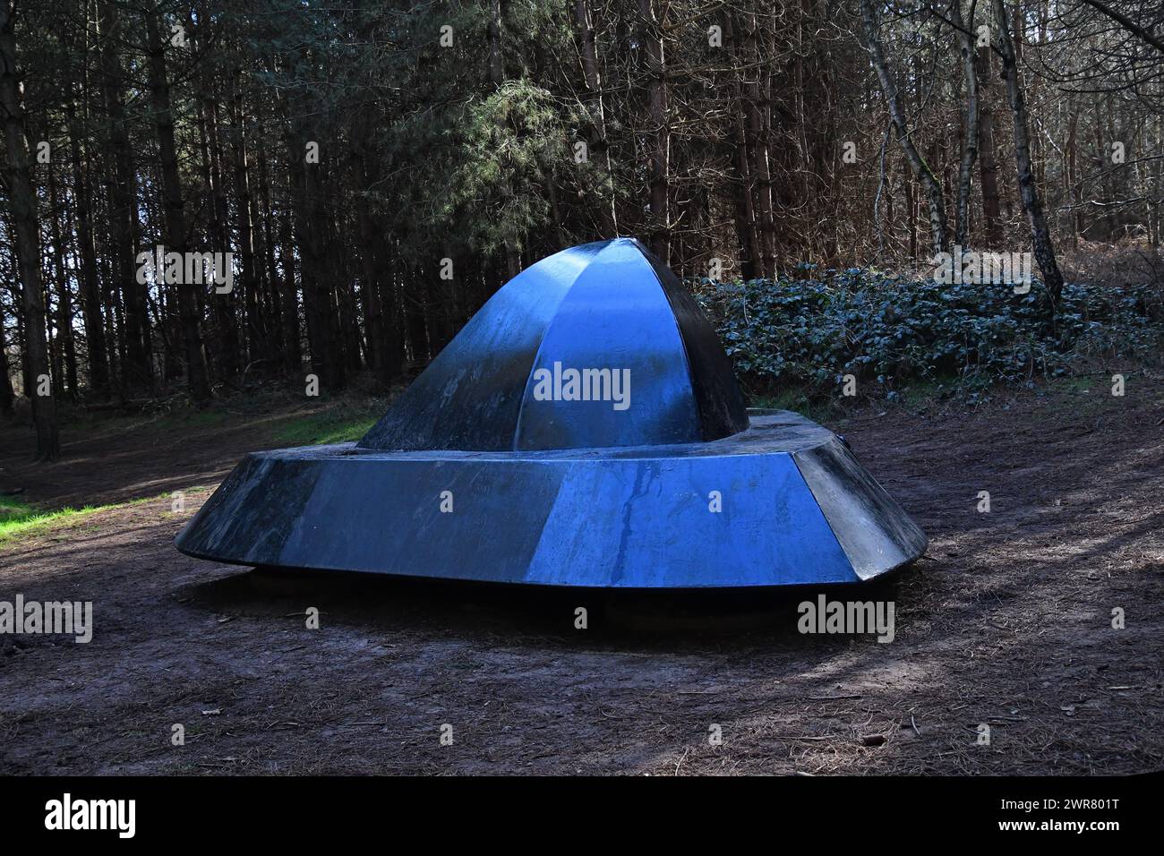 UFO sculpture, at the site of the reported incident in the Rendlesham ...