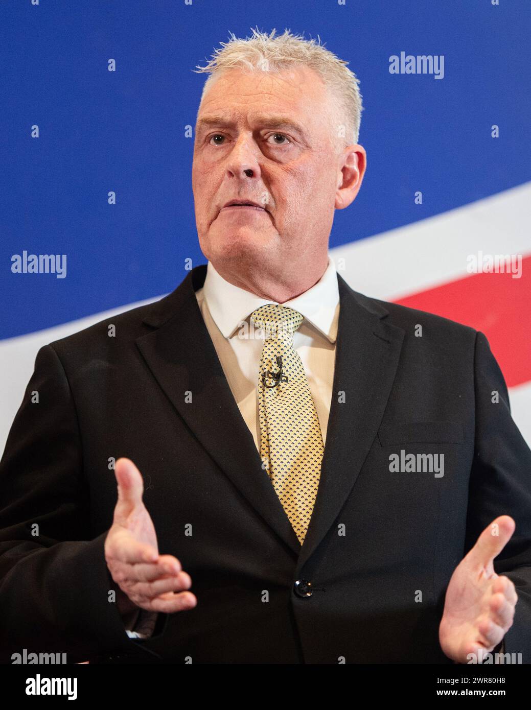 London, England, UK. 11th Mar, 2024. LEE ANDERSON speaks at the Reform UK Party conference as he ...