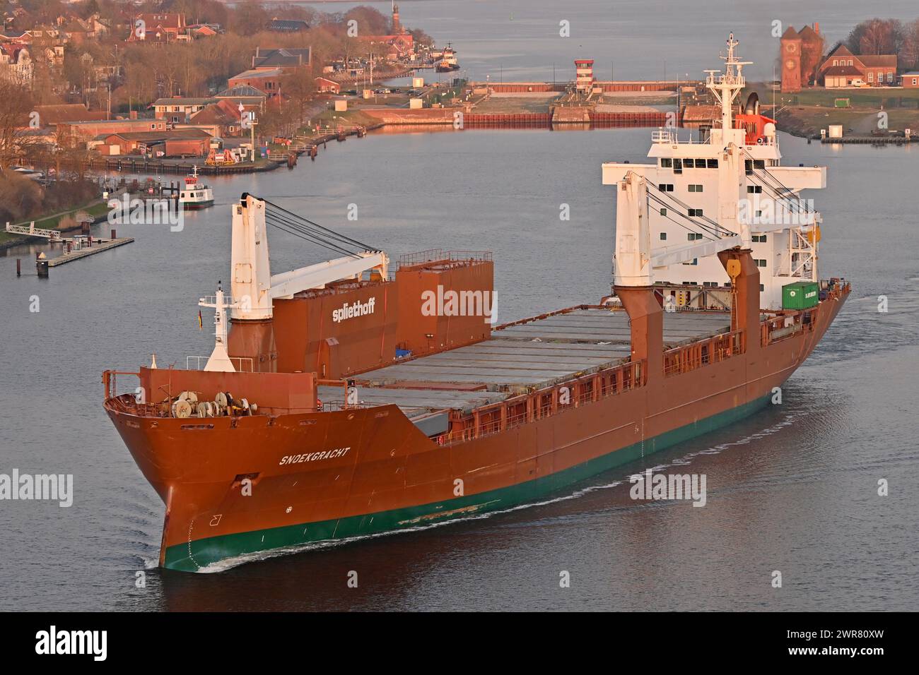 Genral Cargo Ship SNOEKGRACHT passing the Kiel Canal Stock Photo - Alamy