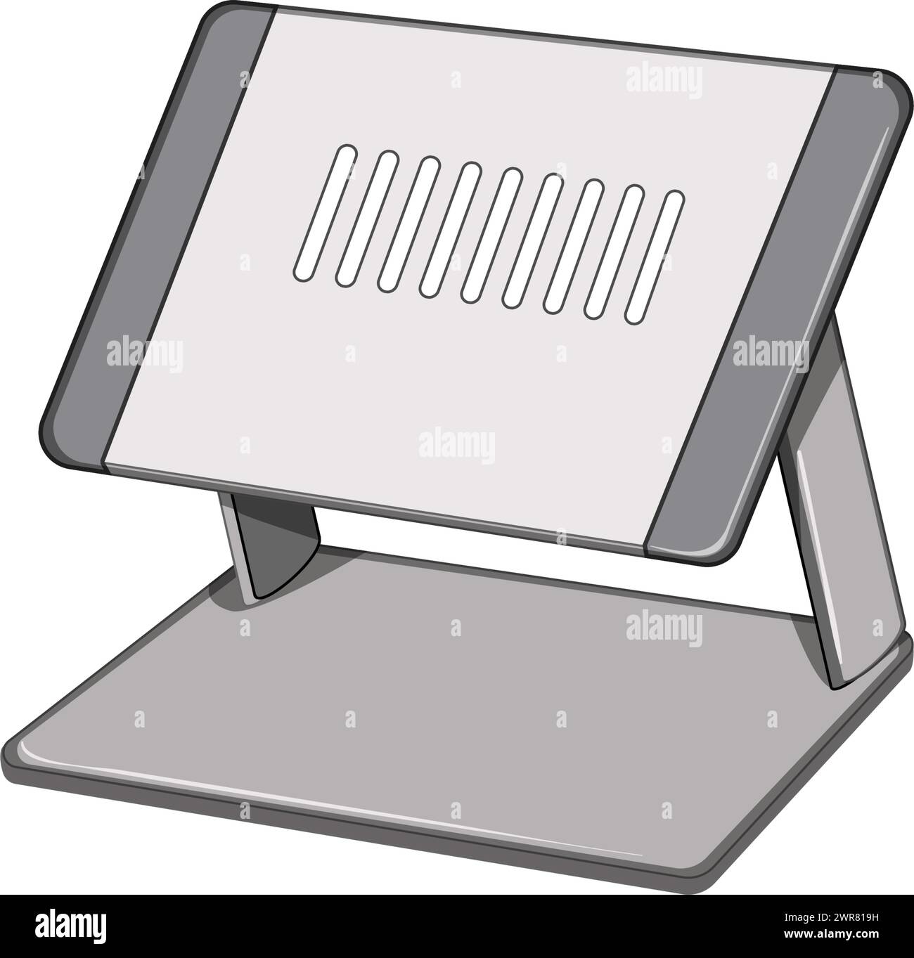 computer laptop stand cartoon vector illustration Stock Vector Image ...