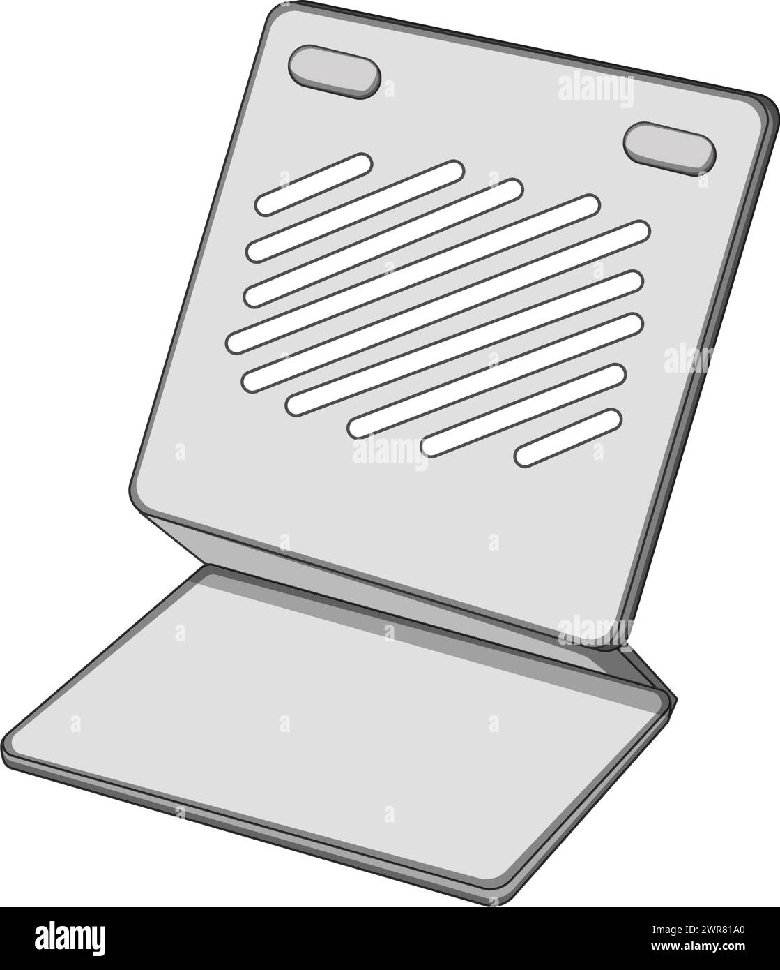 black laptop stand cartoon vector illustration Stock Vector Image & Art ...