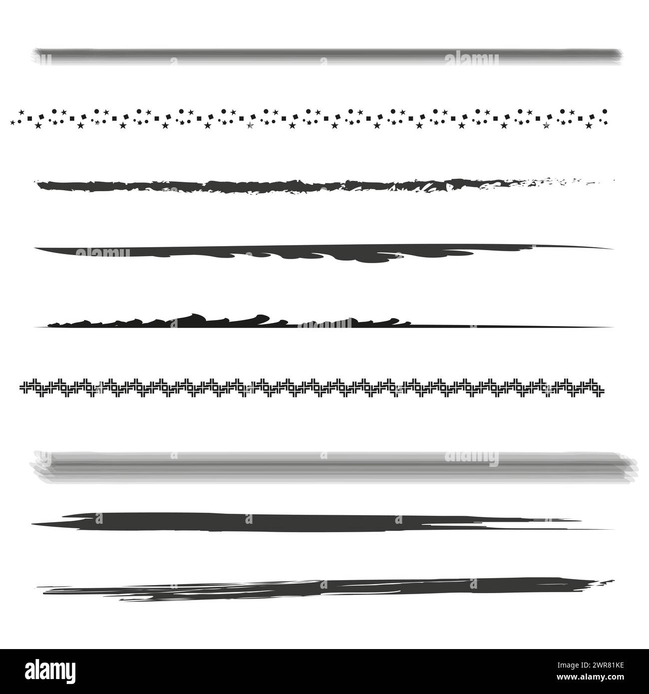 Brush stroke patterns. Abstract textures. Artistic design. Vector ...
