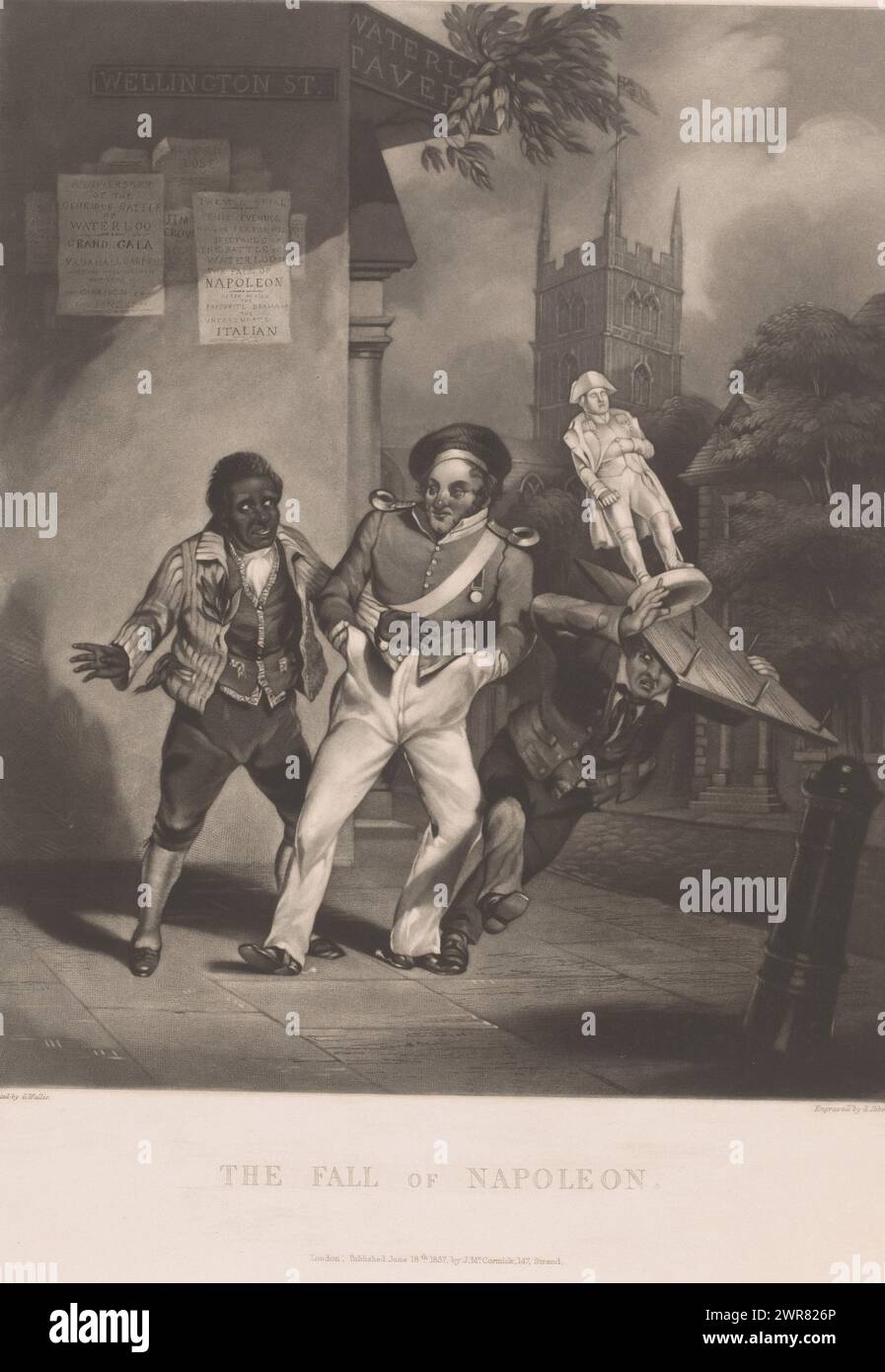 Two men in Wellington Street trip a man carrying a statue of Napoleon ...