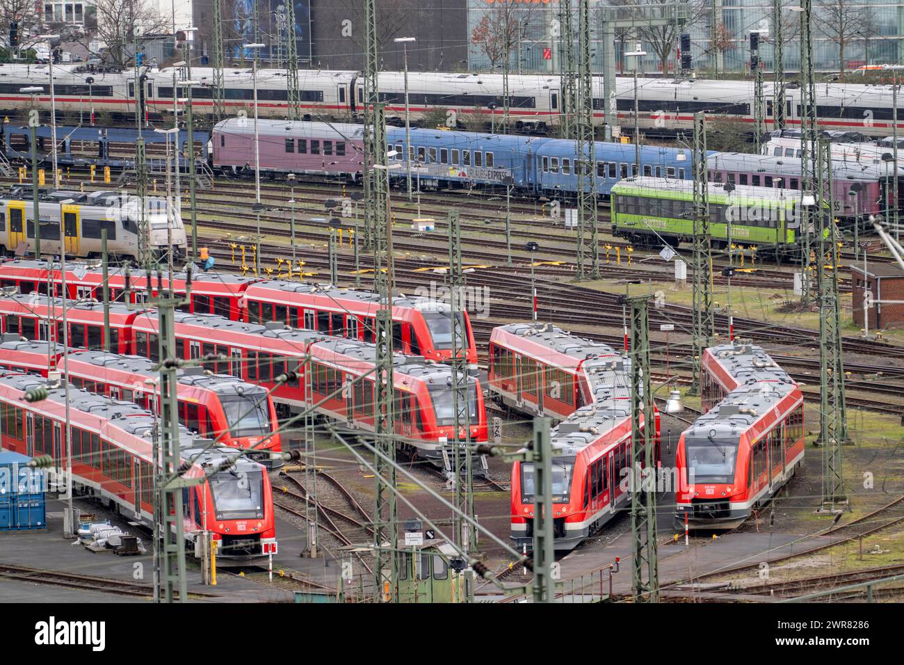 DB Regio stabling facility in Cologne Deutzerfeld, where suburban ...