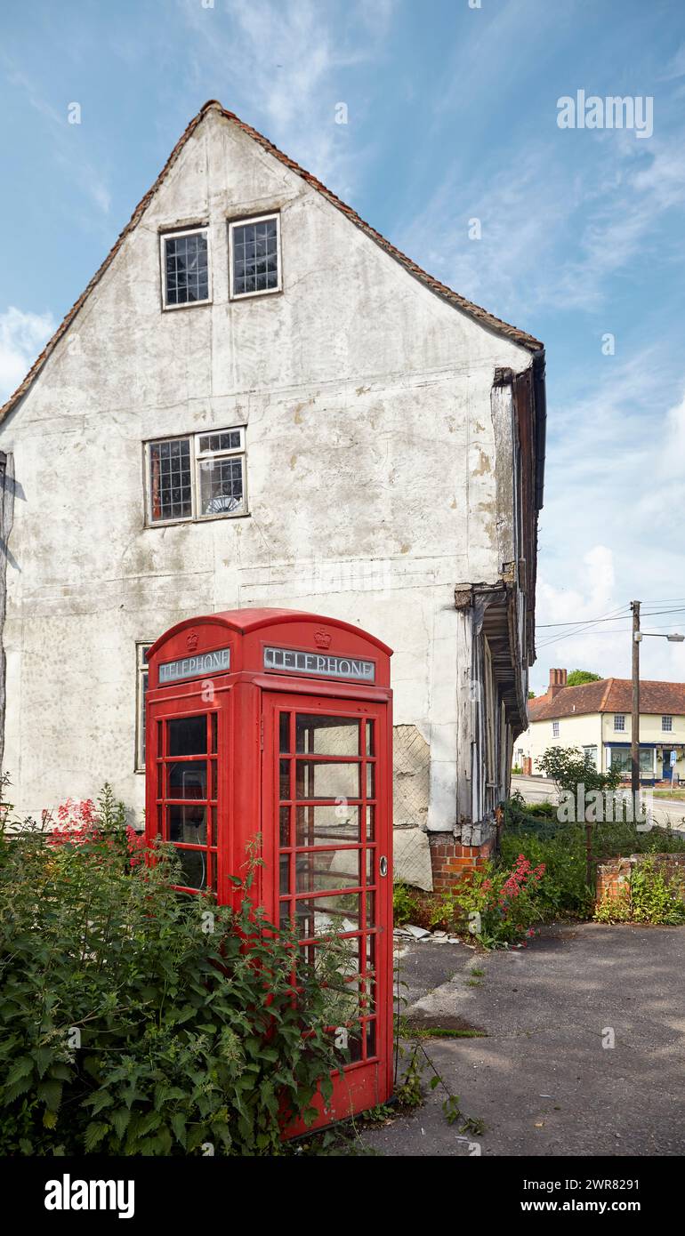 Telephone booth in English Village Stock Photo - Alamy
