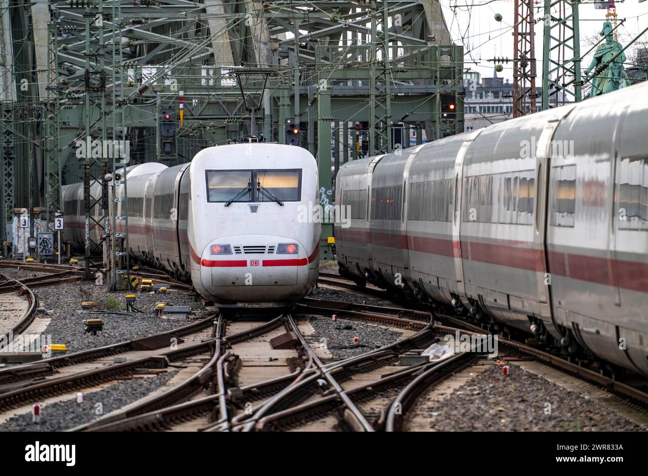 Track system in front of Cologne Central Station, Hohenzollern railroad ...