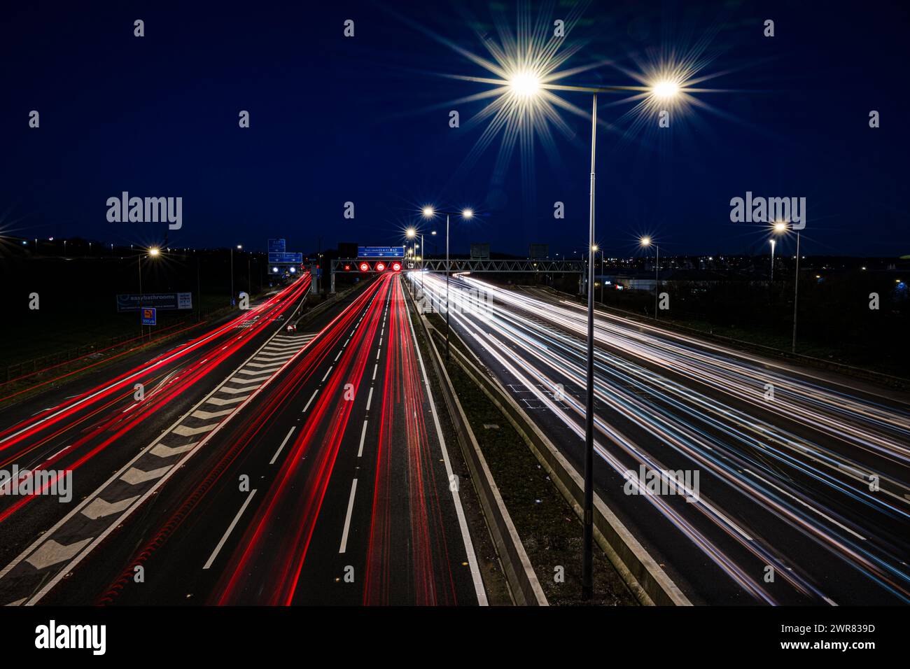 Motorway Light Trails Stock Photo - Alamy