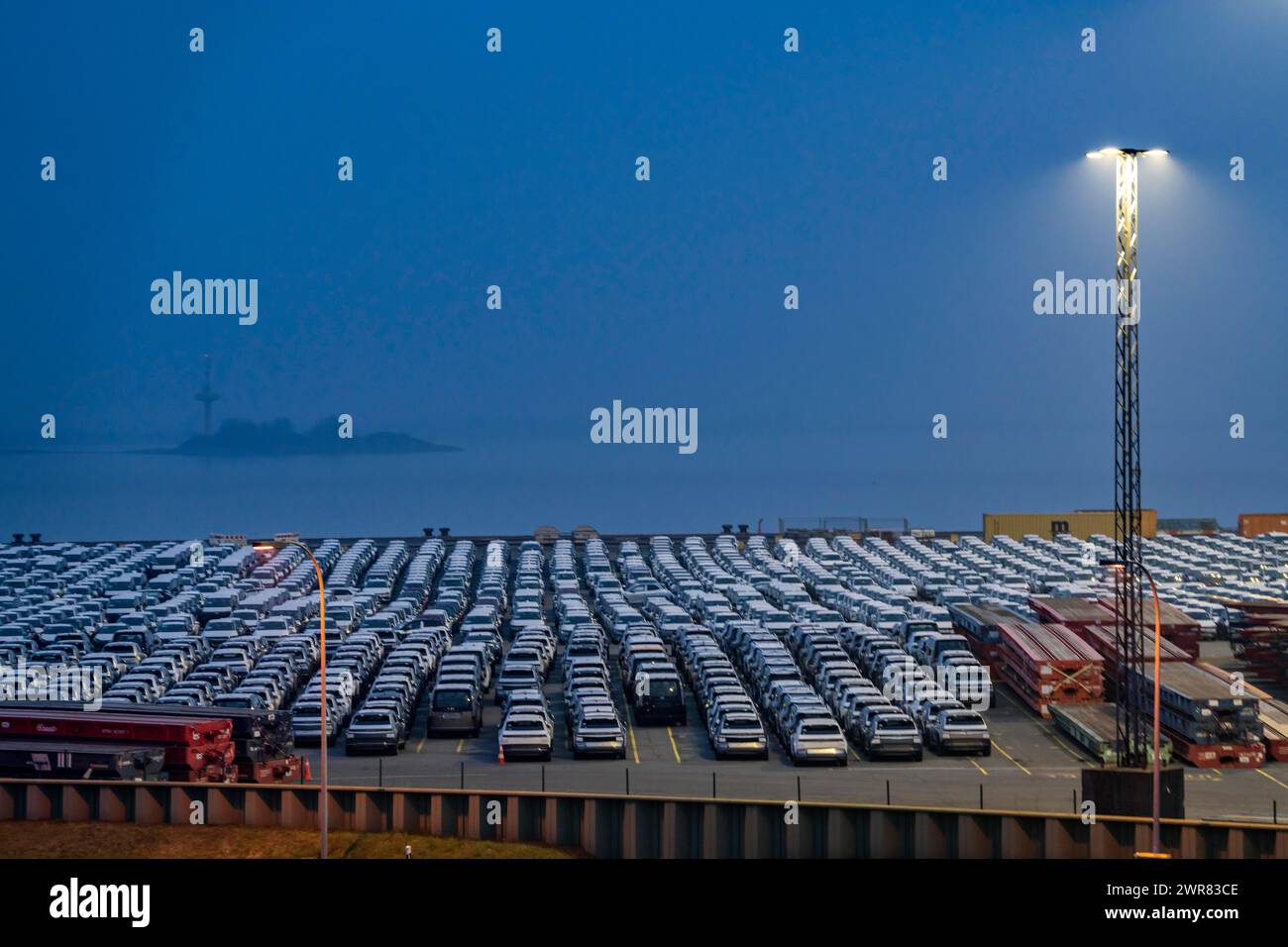 Parking space for import vehicles, hundreds of Hyundai Ioniq, electric ...