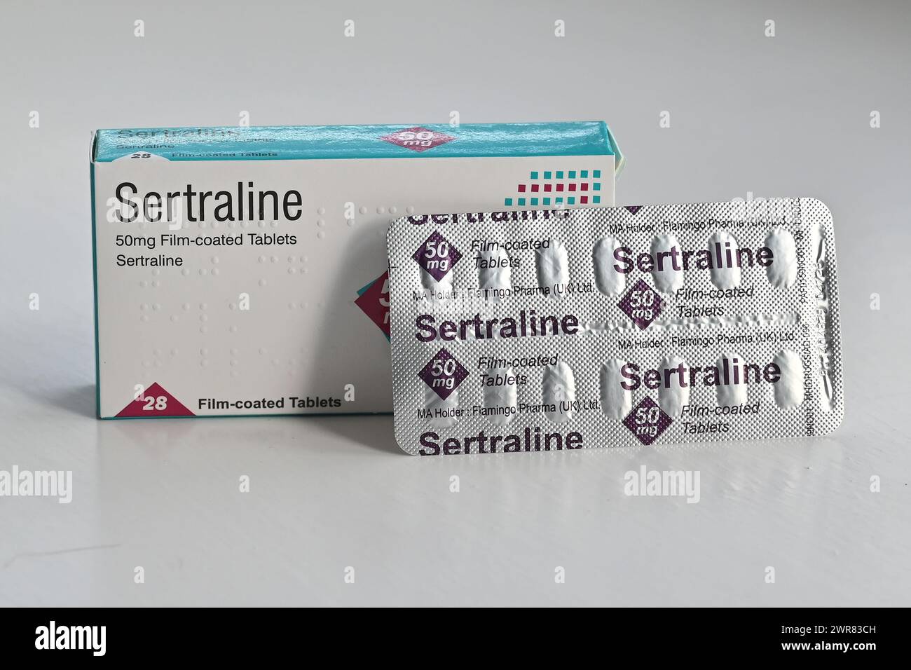 A packet of Sertraline tablets are pictured in Oxford, UK. March 2024 ...