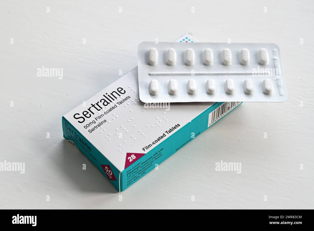 A packet of Sertraline tablets are pictured in Oxford, UK. March 2024 ...