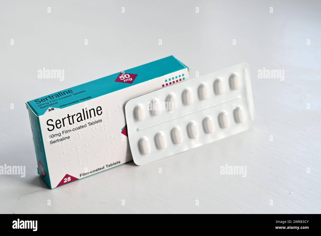 A packet of Sertraline tablets are pictured in Oxford, UK. March 2024 ...
