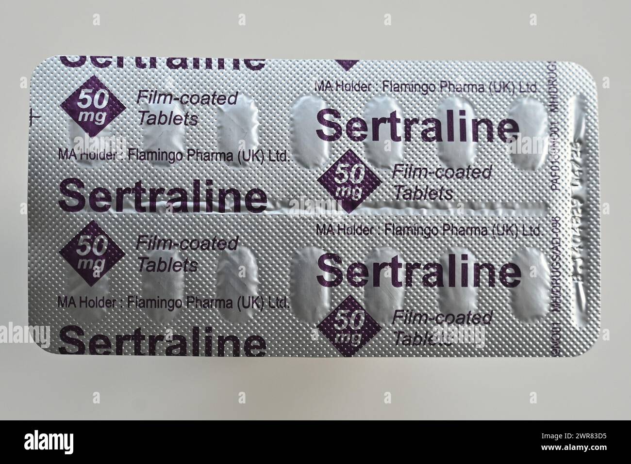 A packet of Sertraline tablets are pictured in Oxford, UK. March 2024 ...
