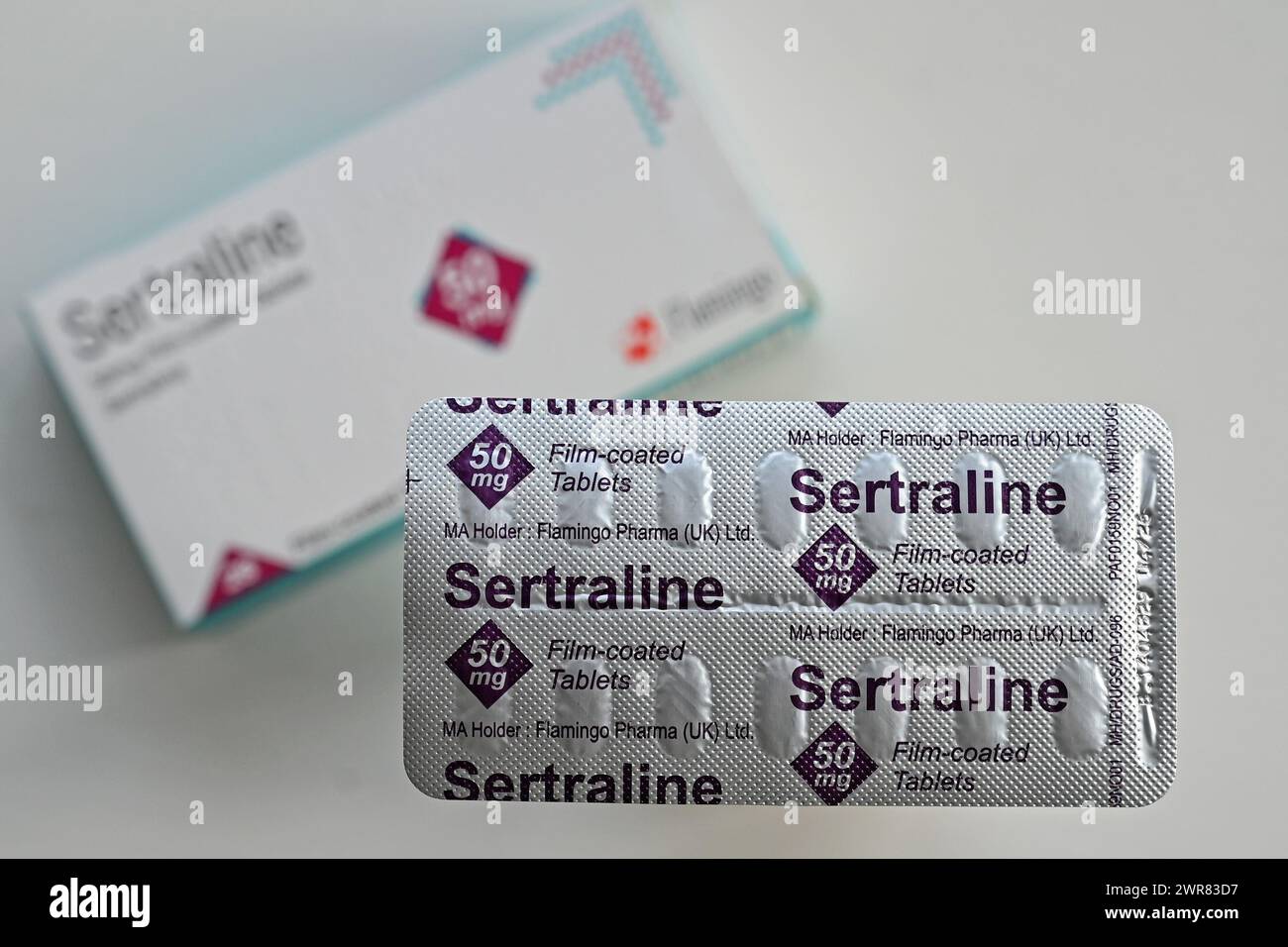 A packet of Sertraline tablets are pictured in Oxford, UK. March 2024 ...