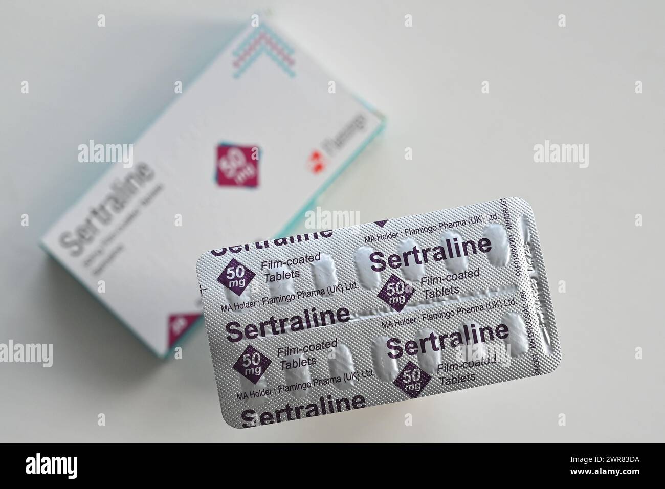 A packet of Sertraline tablets are pictured in Oxford, UK. March 2024 ...