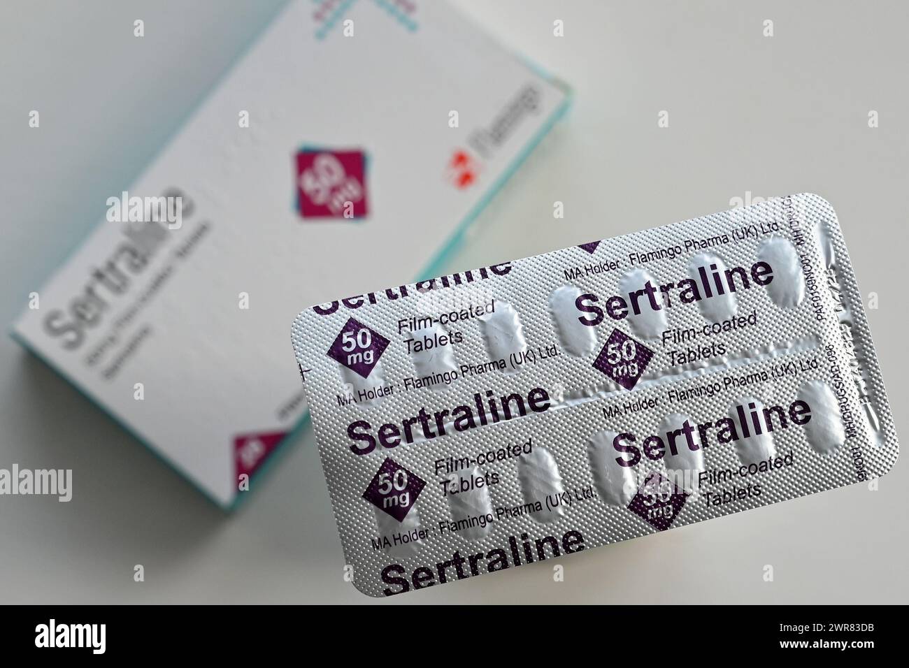 A packet of Sertraline tablets are pictured in Oxford, UK. March 2024 ...