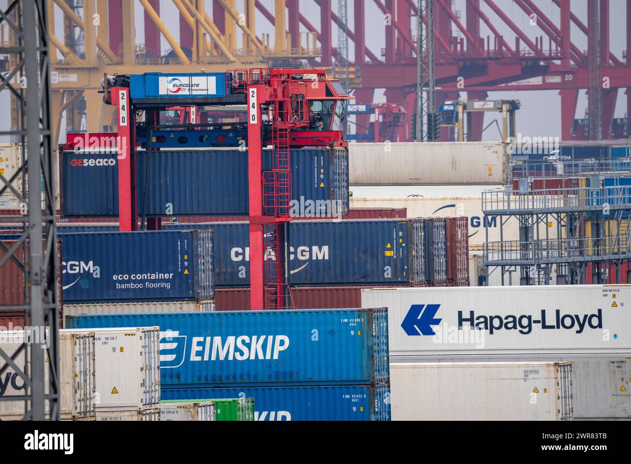 Container terminal in the seaport of Bremerhaven, Eurogate Container ...