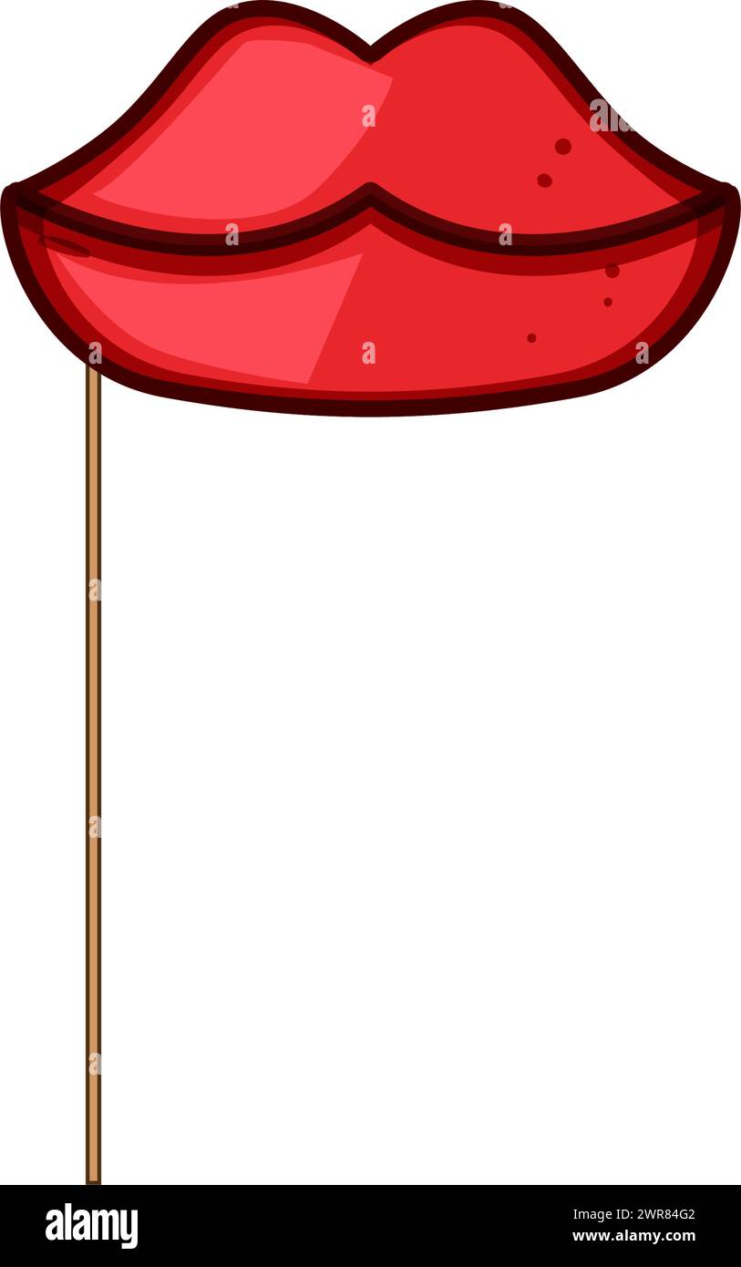 party photo booth prop cartoon vector illustration Stock Vector Image ...