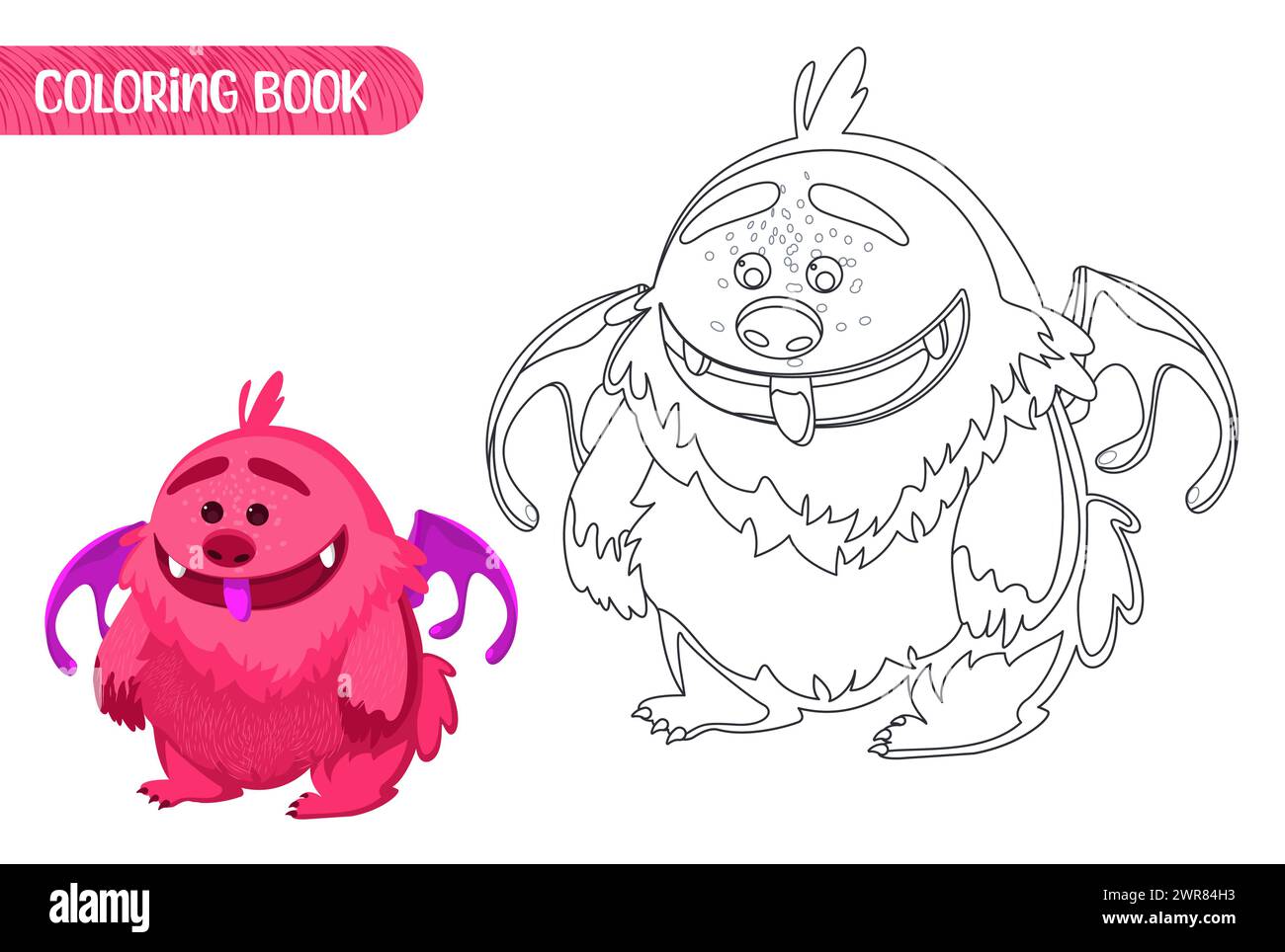 Coloring book for kids. Cute funny monster Stock Vector Image & Art - Alamy