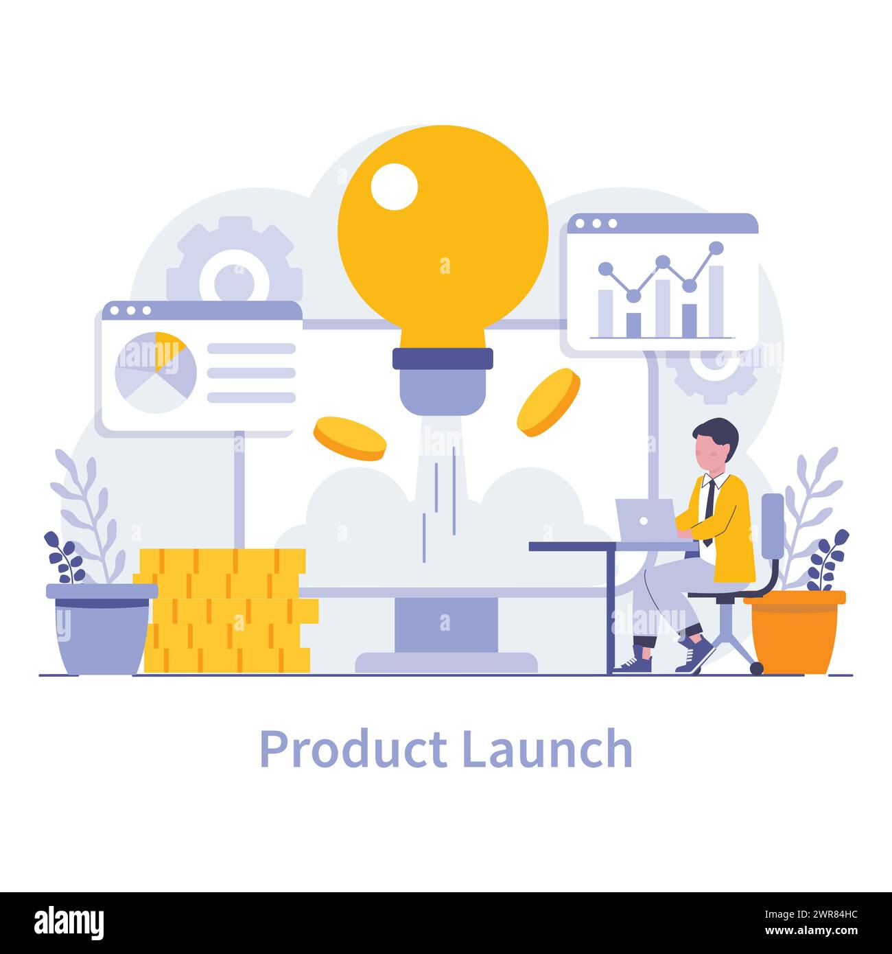 Product launch concept. A pivotal moment as the product ignites the ...