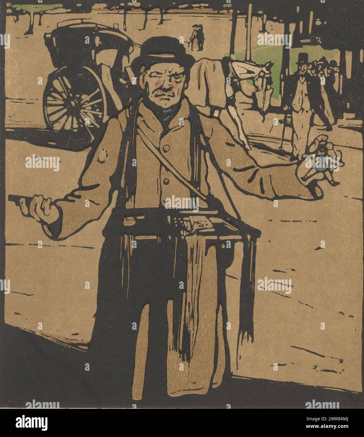 Street vendor, Kensington, Print is part of a book. Text in English on ...