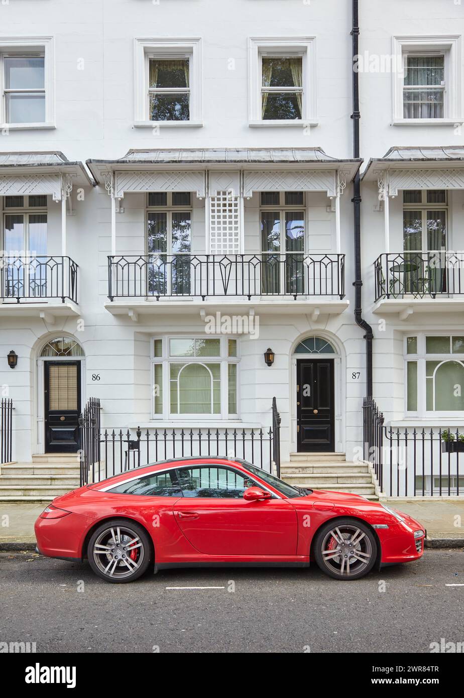 Red Porsche, London, UK Stock Photo - Alamy