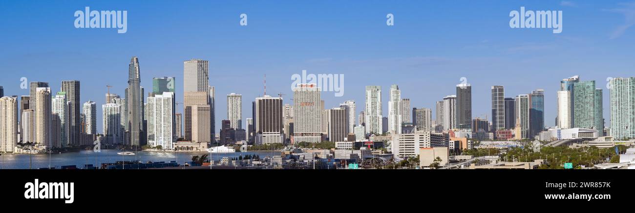 Miami, Florida, USA - 27 January 2024: Scenic panoramic landscape view ...