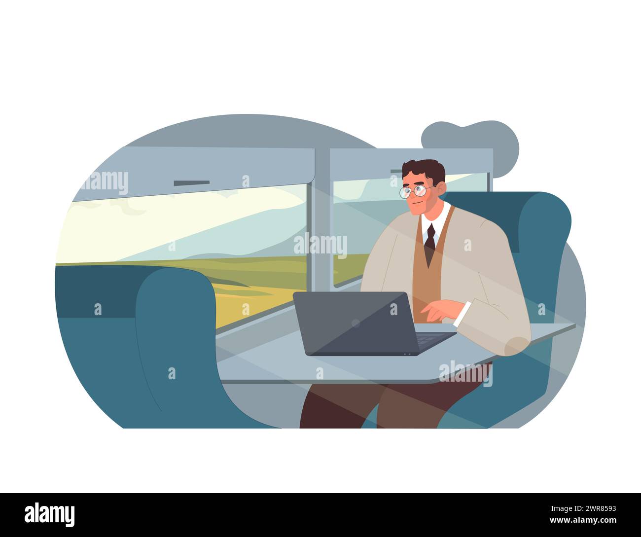 Office laptop countryside view Stock Vector Images - Alamy