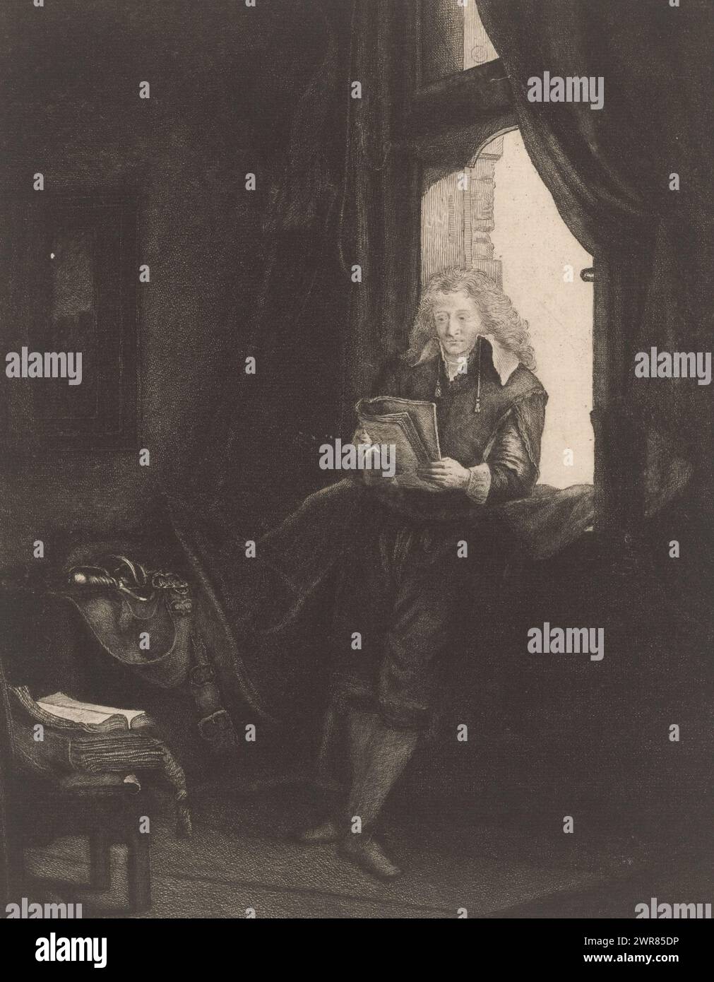 Jan Six, print maker: Pierre François Basan, after print by: Rembrandt ...