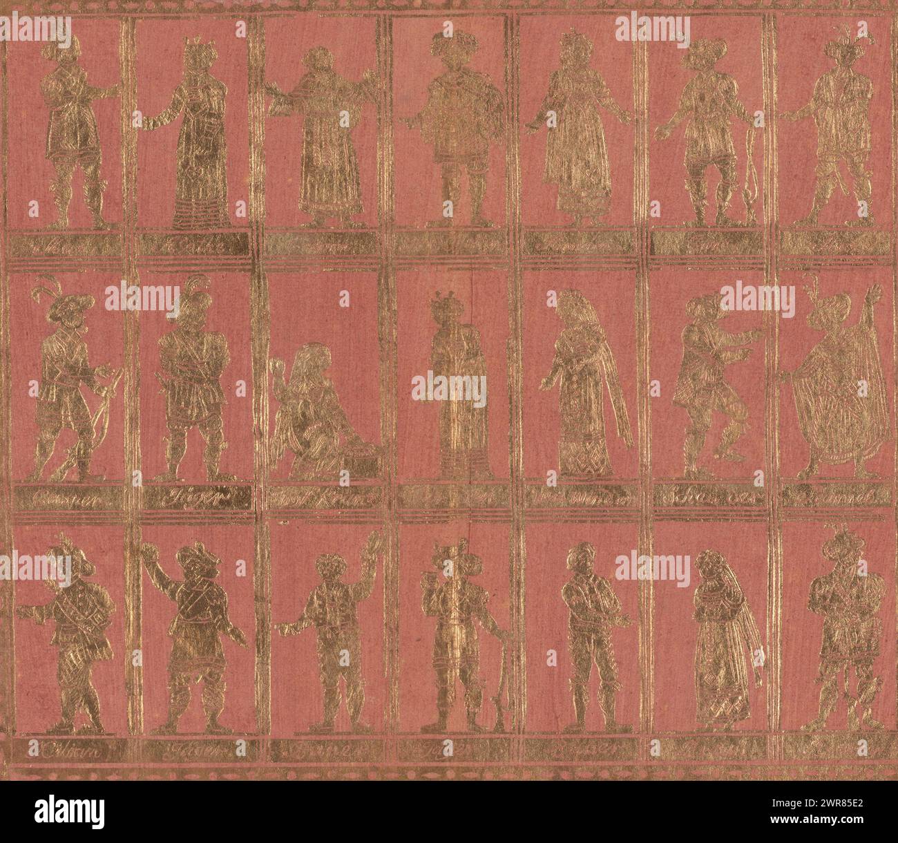 Sheet with three rows with seven figures from a play, Sheet with three ...